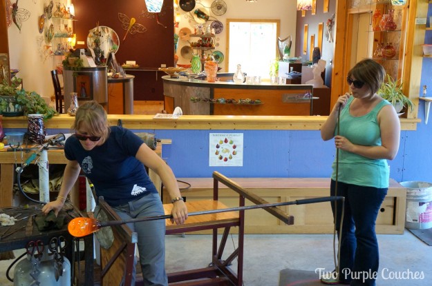 My DIY Glass Blowing Experience - two purple couches